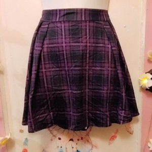 Urban Coco | Skirts | Urban Coco S Purple Tartan Pleated Mini Skirt ...
